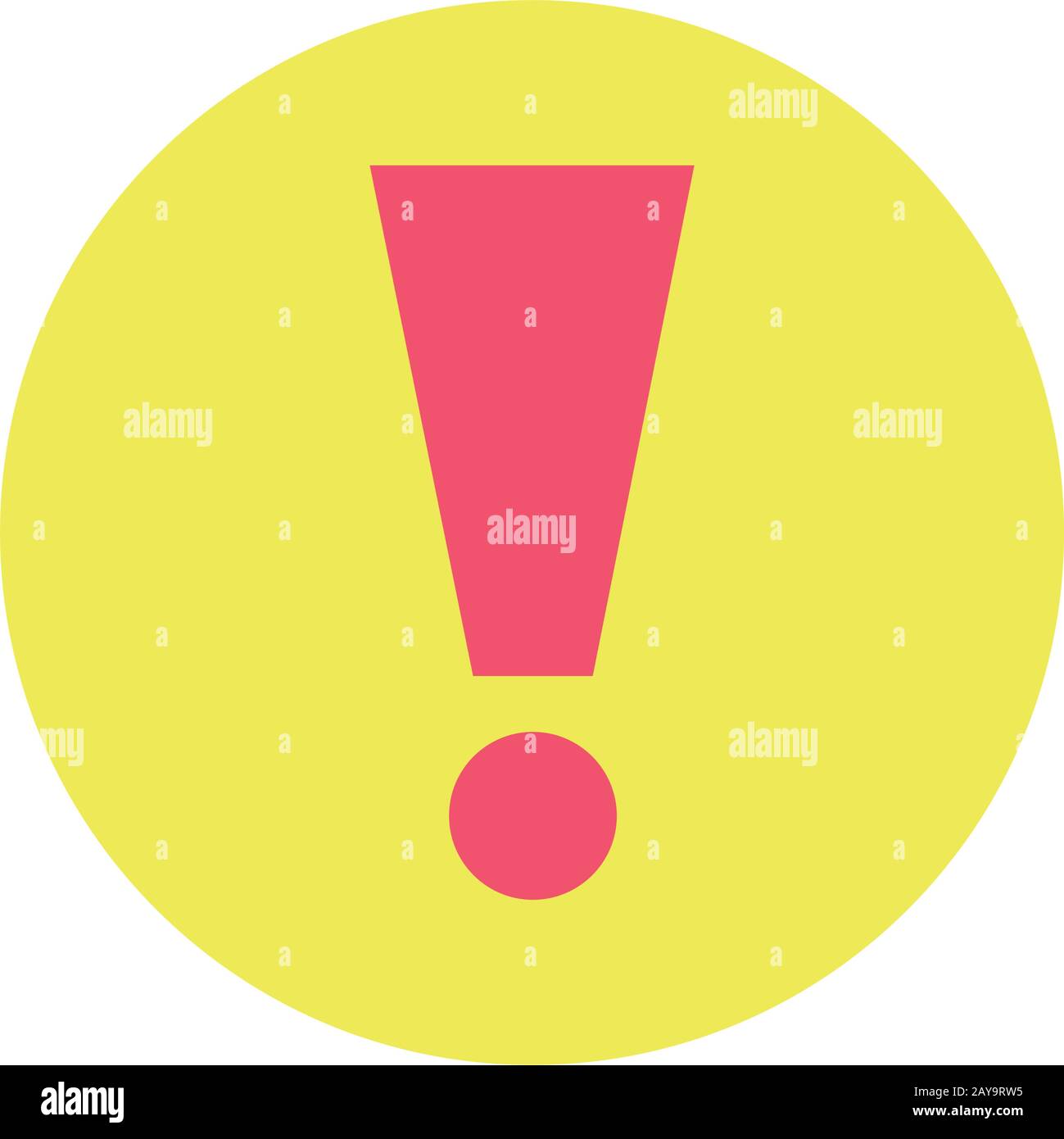 warning sign icon over white background, flat style and colorful design ...