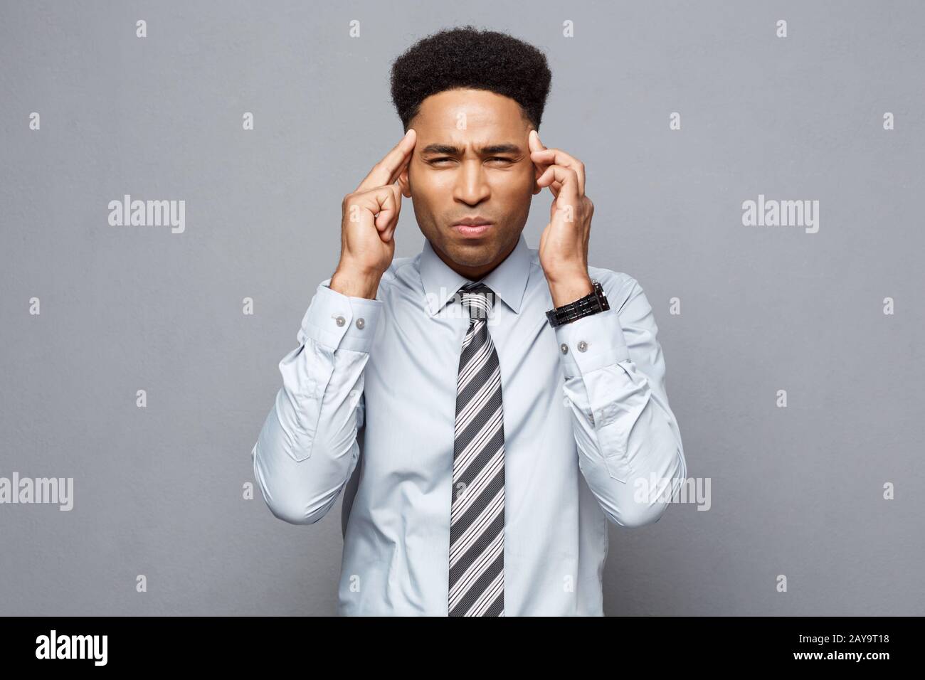 Business concept - portrait of frustrated stressed African American ...