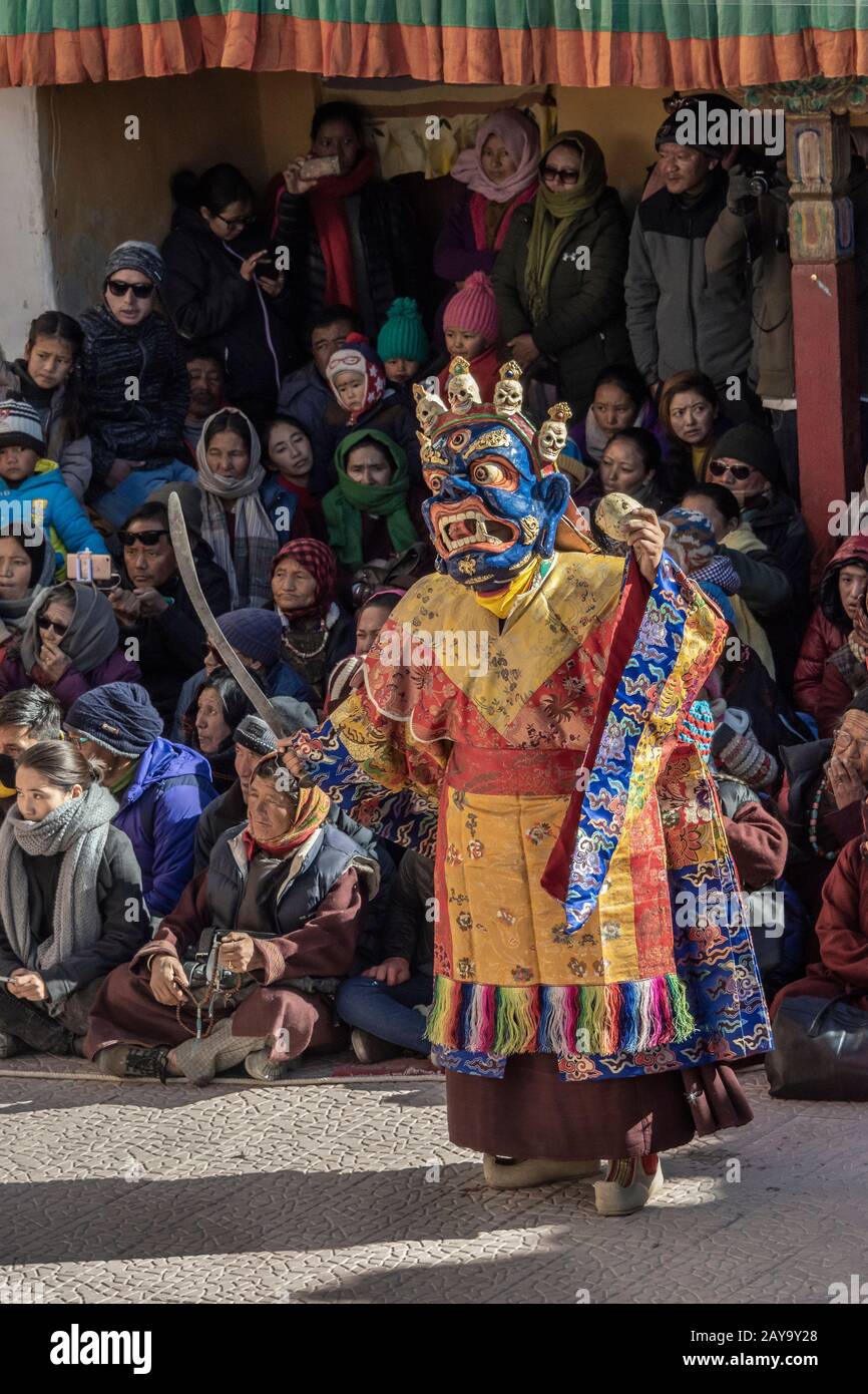 Cham dance wrathful god (god of death, Yama) character, Gustor festival ...