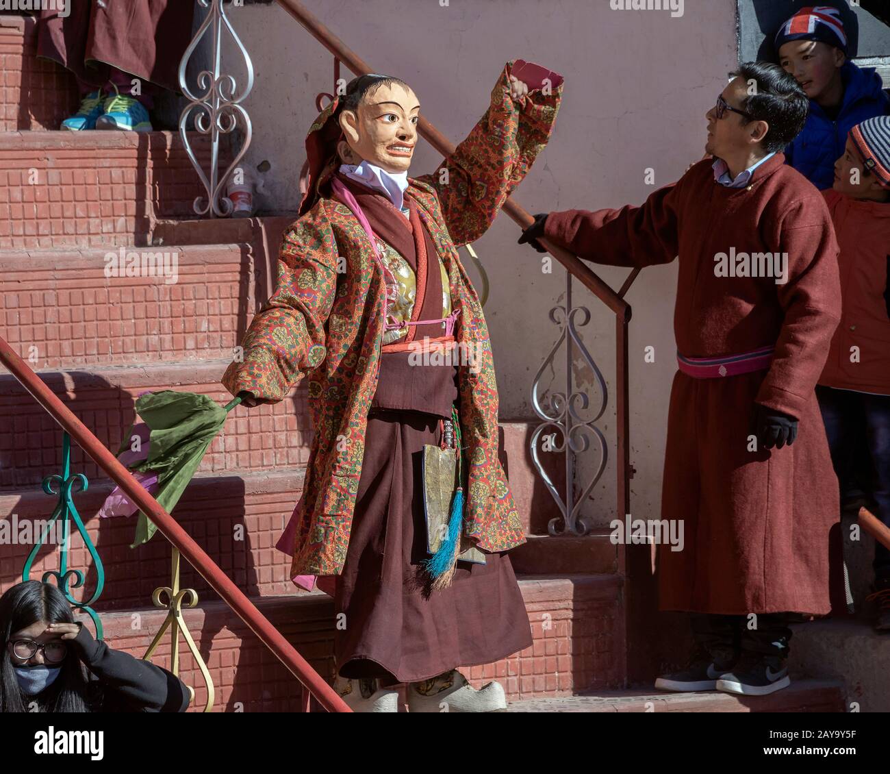 Cham dance masked figure, Gustor festival, Spituk Gompa, Leh, Ladakh ...