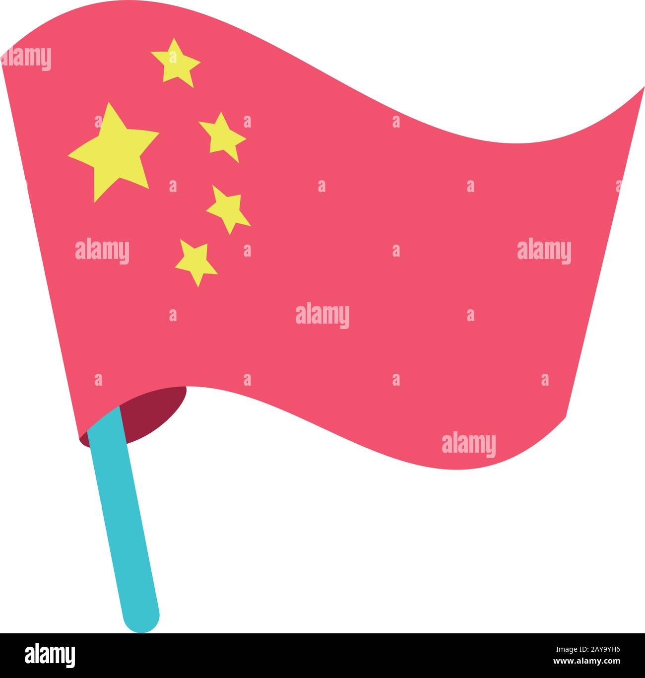 china flag over white background, flat style and colorful design ...