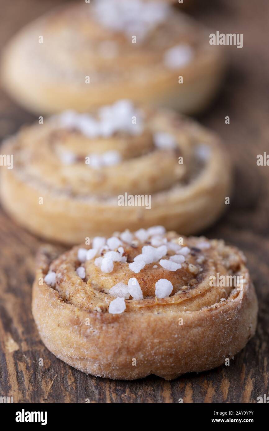 Swedish Kanelbullar with sugar Stock Photo - Alamy
