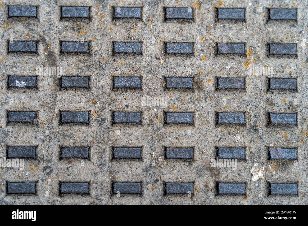 Rectangular shapes on rusted metal surface with patterns and cracks ...