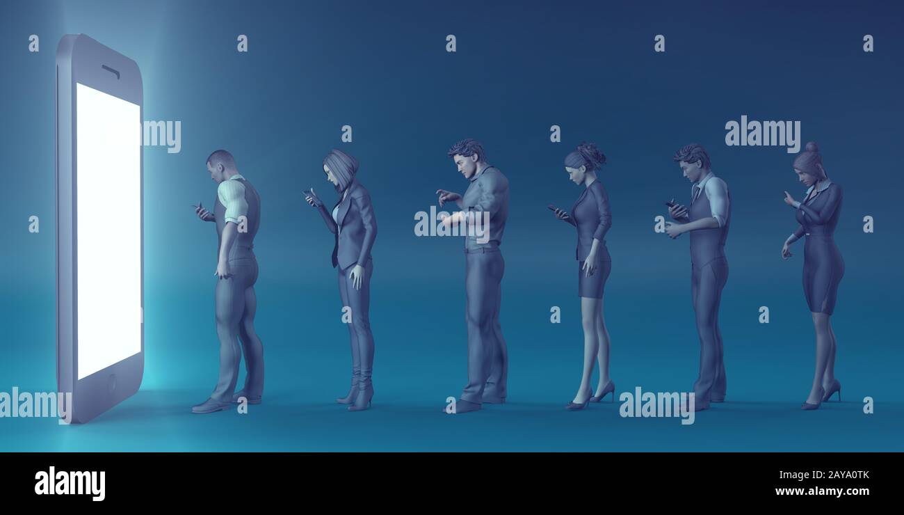 Mobile Phone Addiction Stock Photo - Alamy