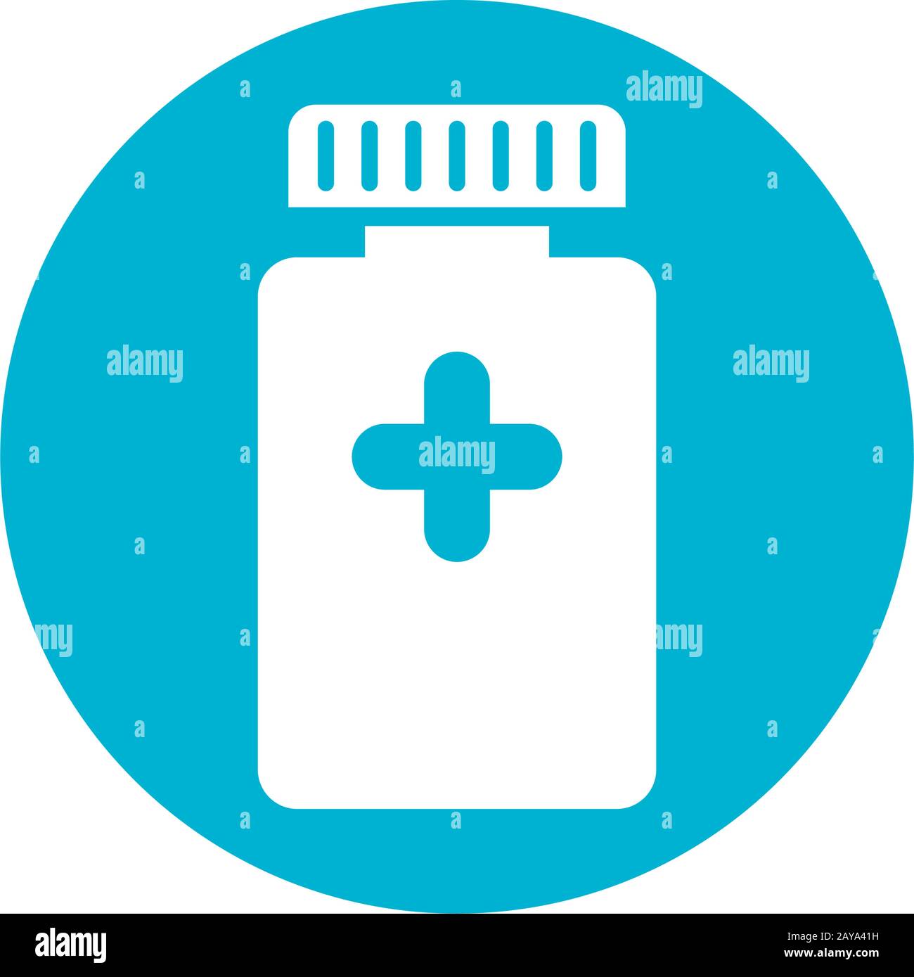 medication bottle icon over white background, block style and colorful ...