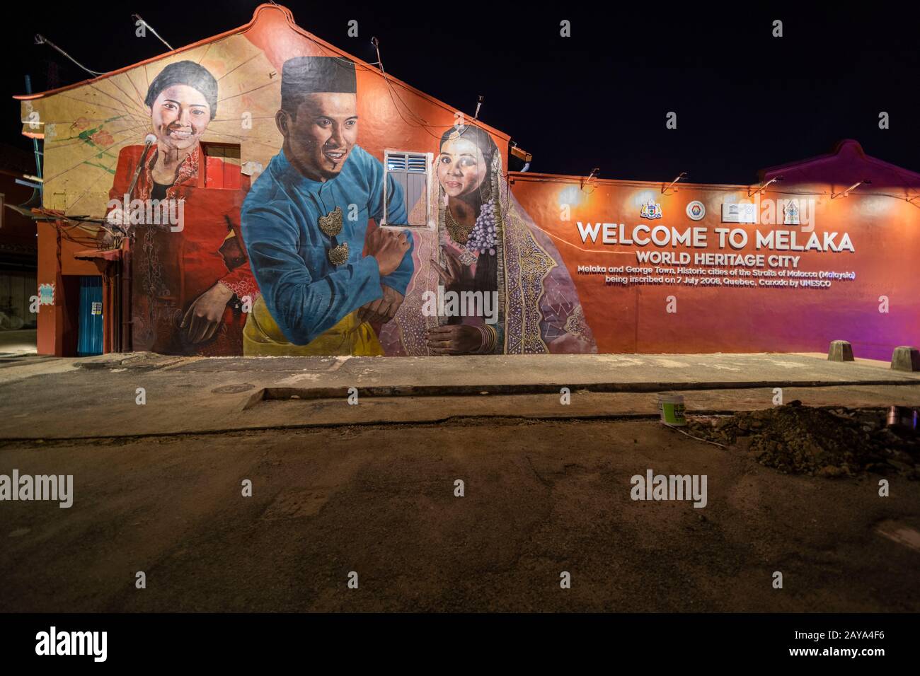 Welcome to Melaka, UNESCO World Heritage City, iconic sign to welcome ...