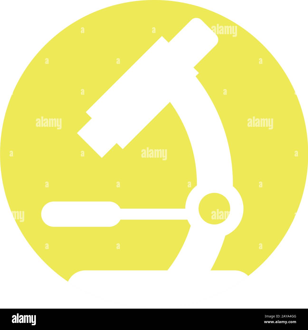 microscope over yellow circle and white background, block style icon ...