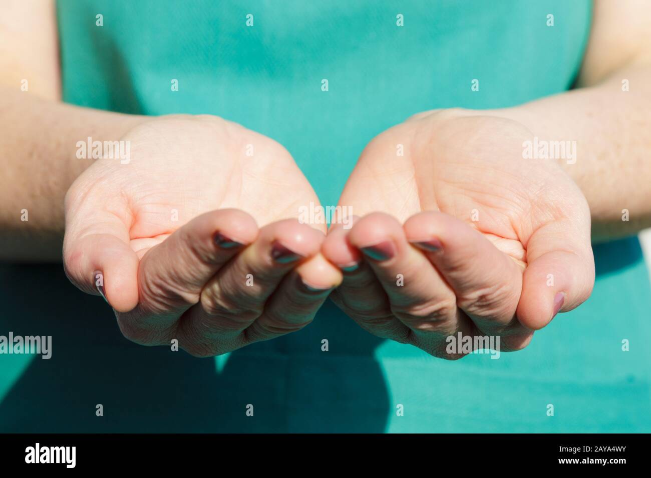 His hands open hi-res stock photography and images - Alamy