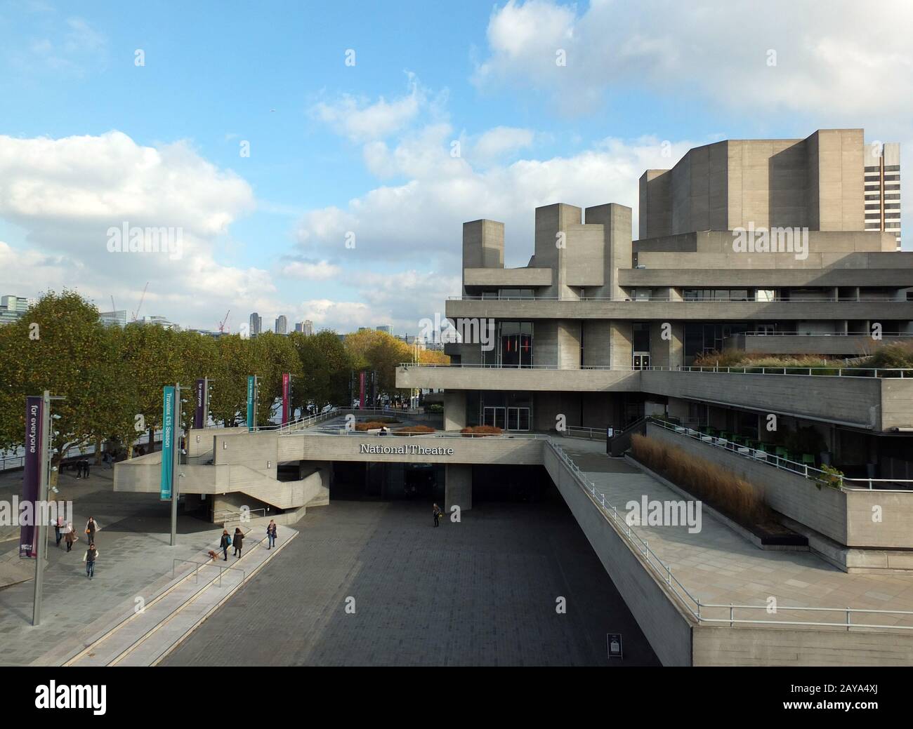 People walking along the concourse of the royal national theatre in ...