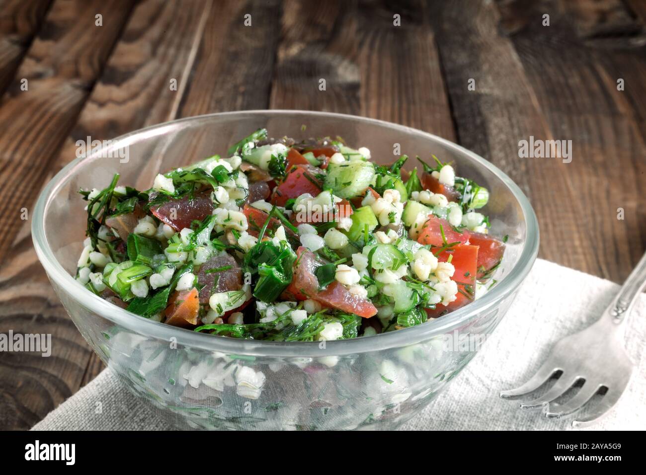 Salad Tabule - a common dish of Arabic cuisine Stock Photo - Alamy