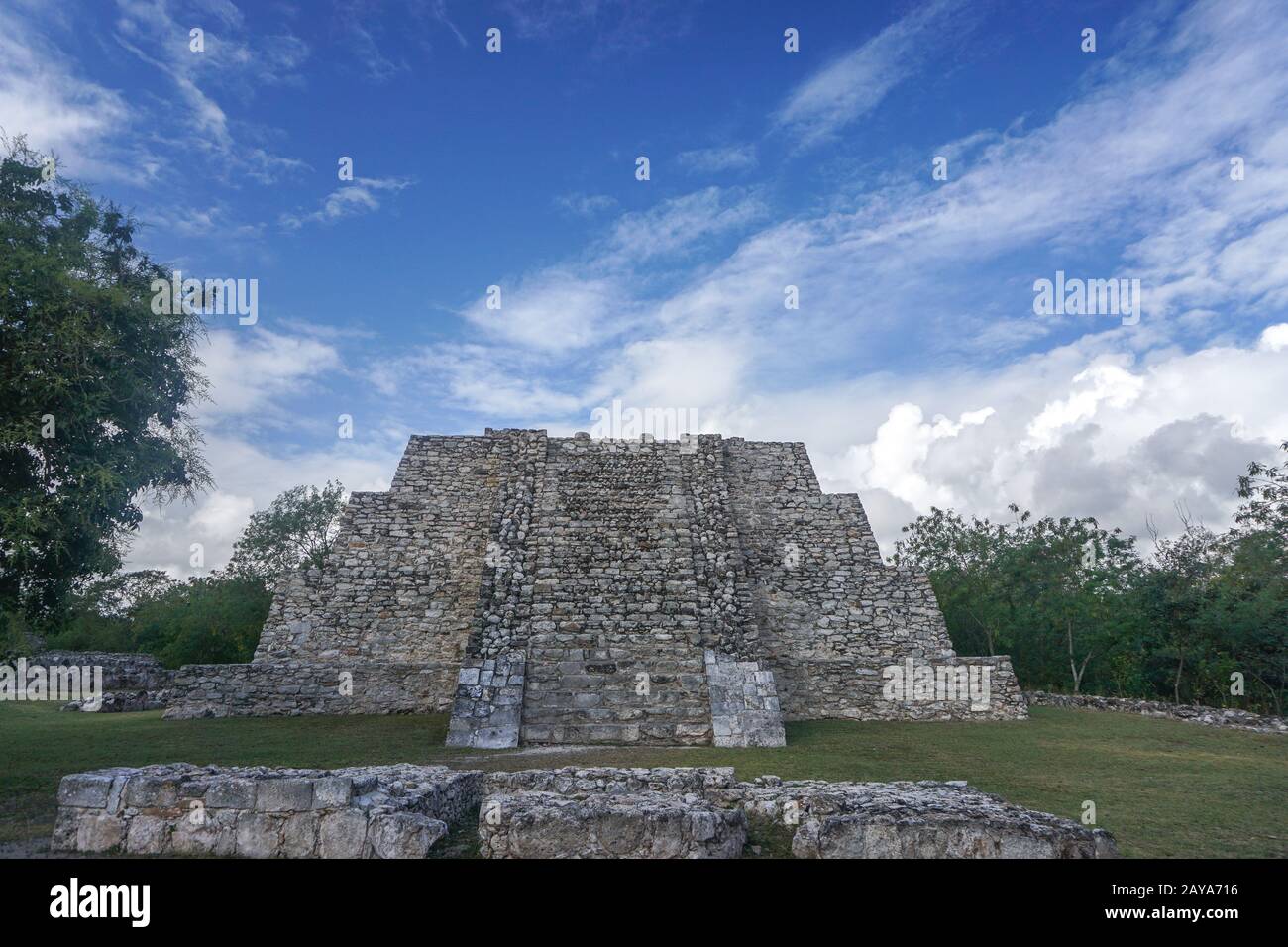 Mayapan, Mexico: Structure Q-62, a small pyramid at Mayapan, the ...