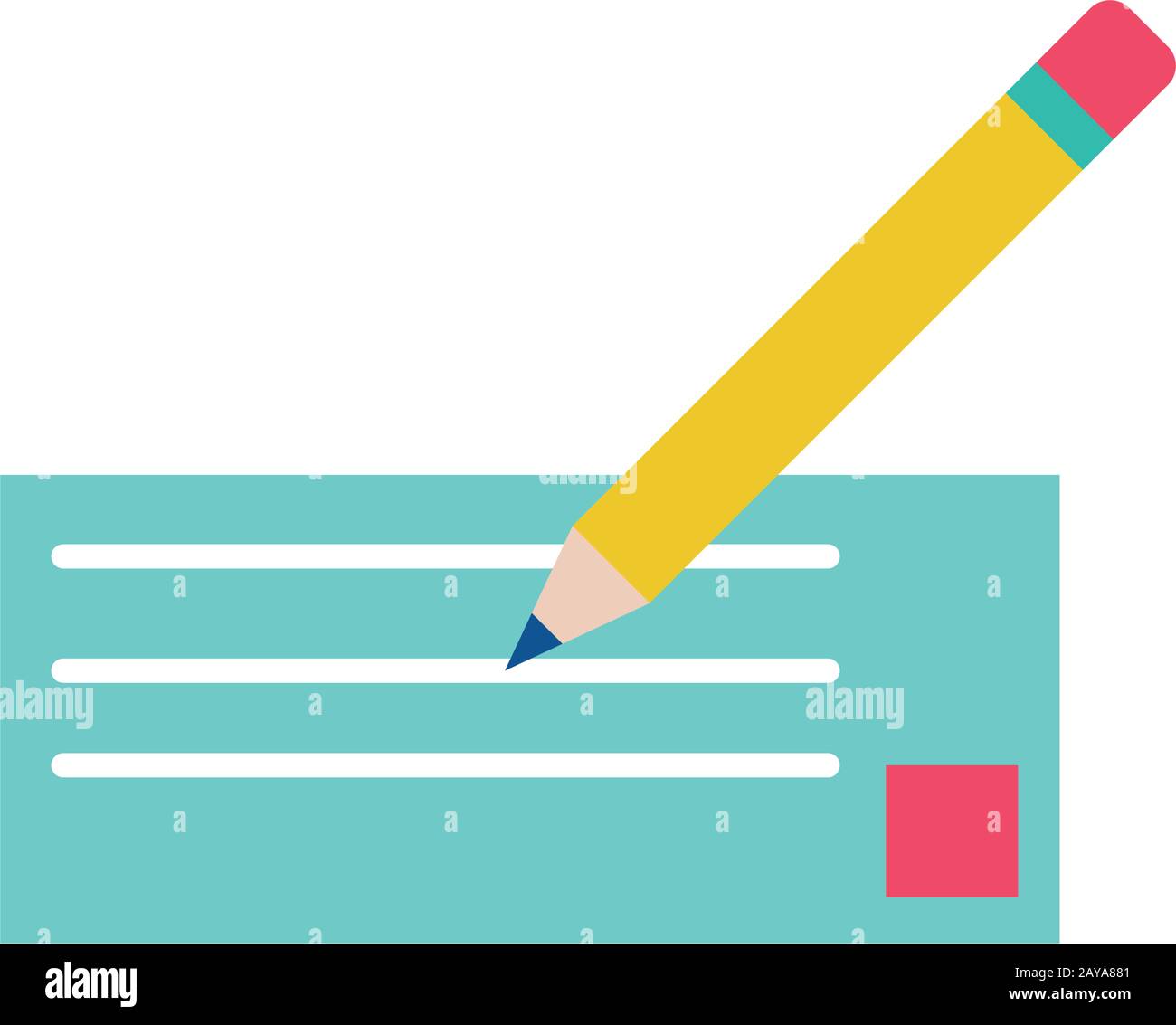 check banknote with pen flat style Stock Vector Image & Art - Alamy