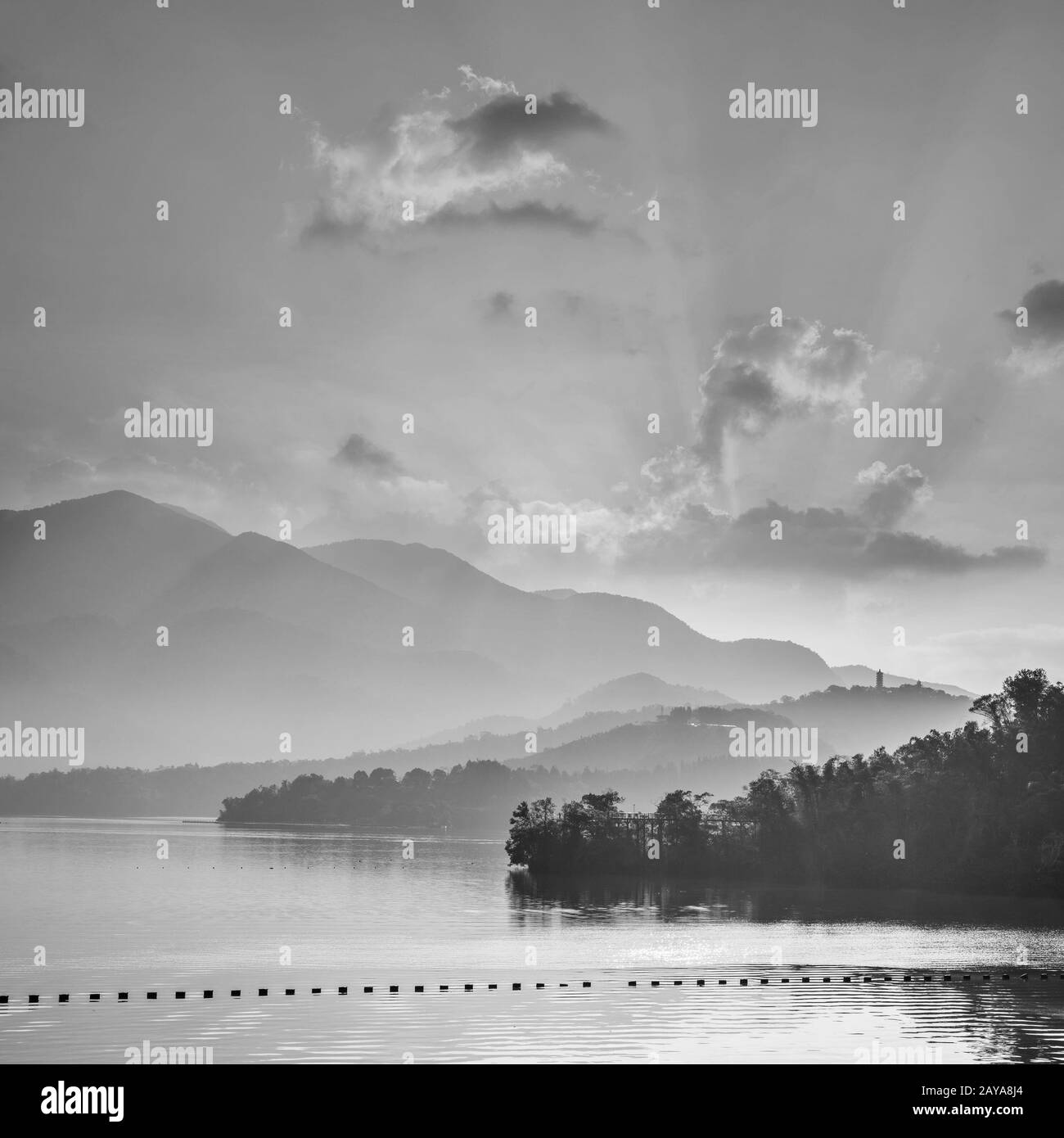 Sun moon tree clouds landscape hi-res stock photography and images - Alamy