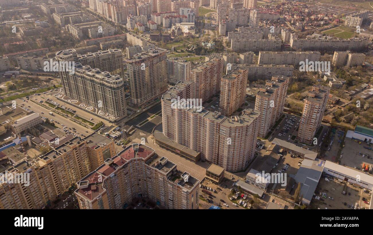 Top view of the city Krasnodar and Kuban river, Russia Stock Photo - Alamy