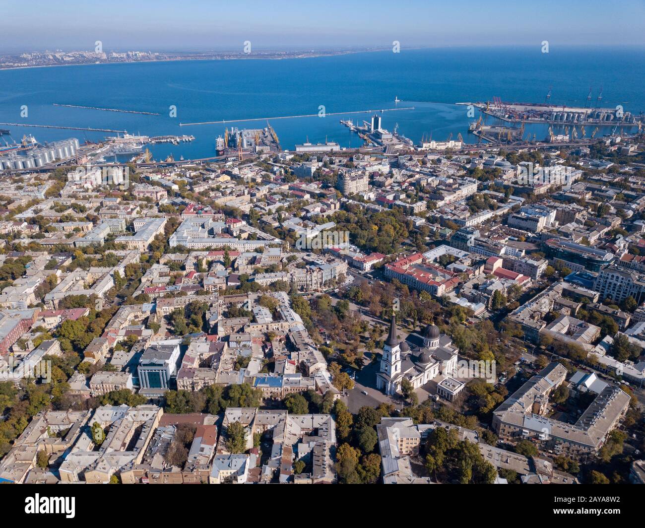 Panoramic view of the city of Odessa, from Spaso-Preobrazhensky ...