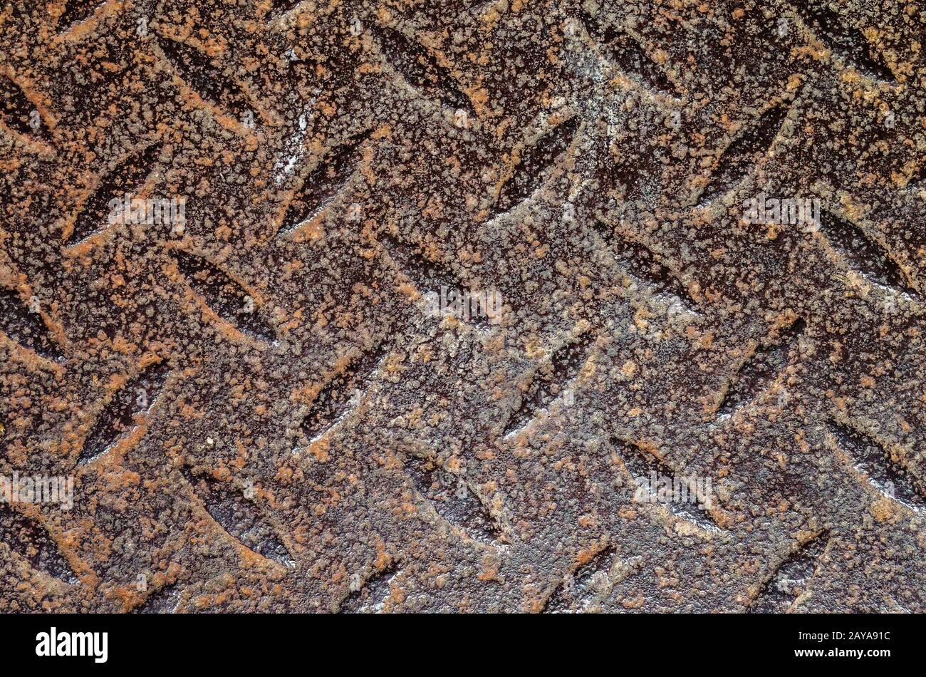 metal diamond plate in brown color Stock Photo - Alamy
