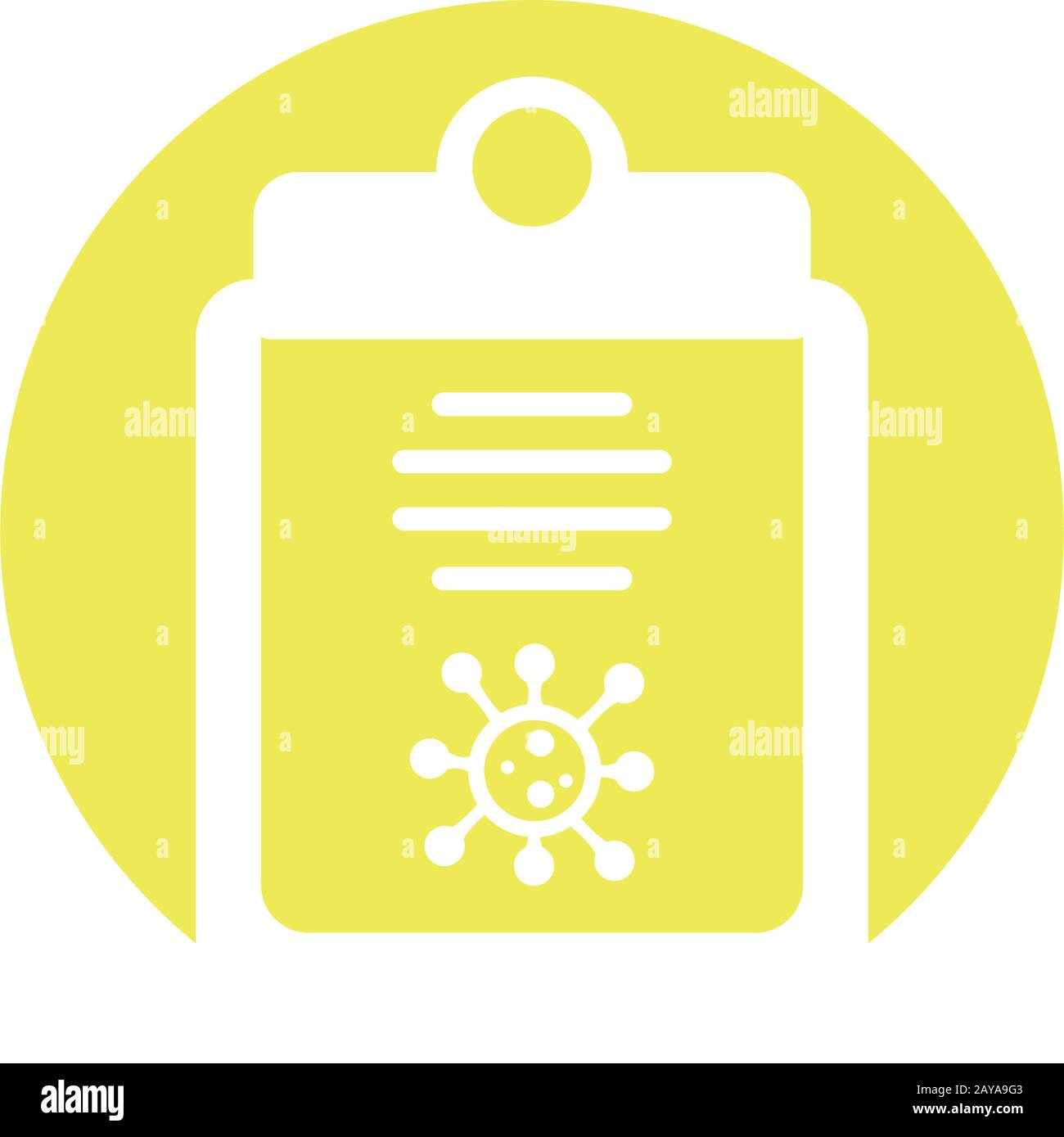 medical sickness report over yellow circle and white background, block ...