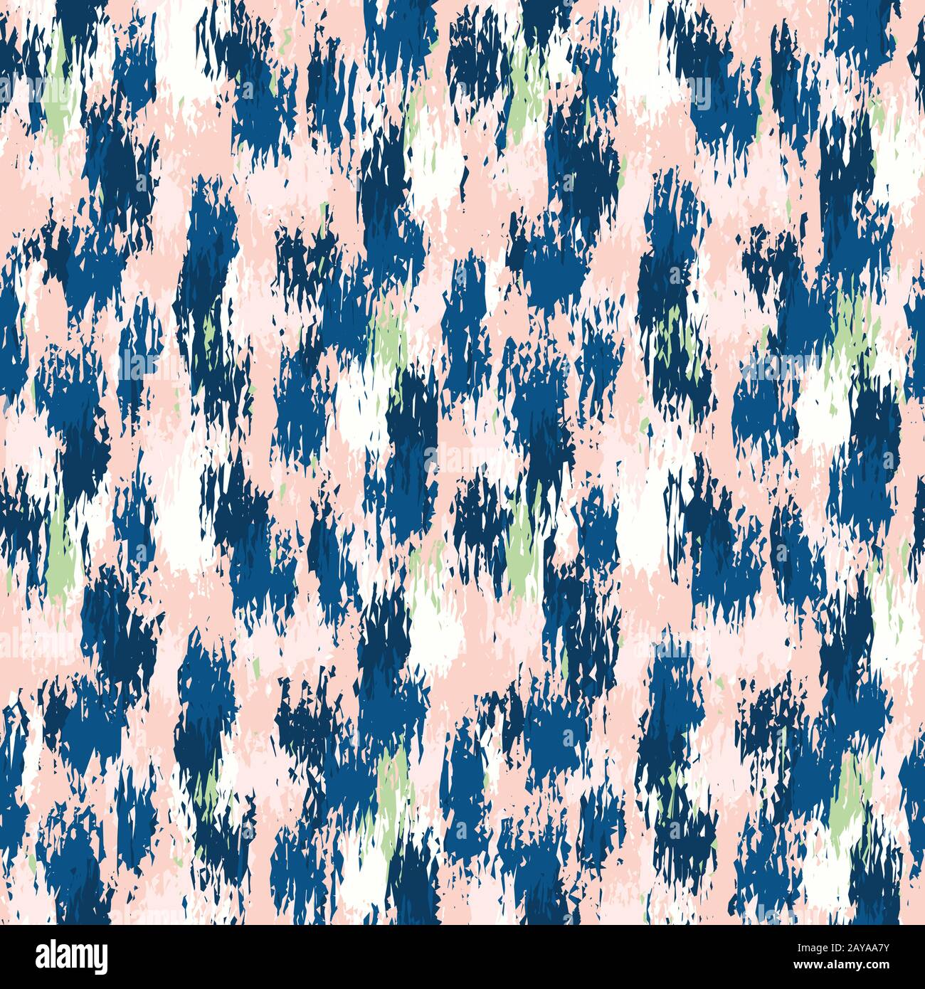 Classic Blue Hand Drawn Spotty Camo Dot Seamless Pattern. Playful ...