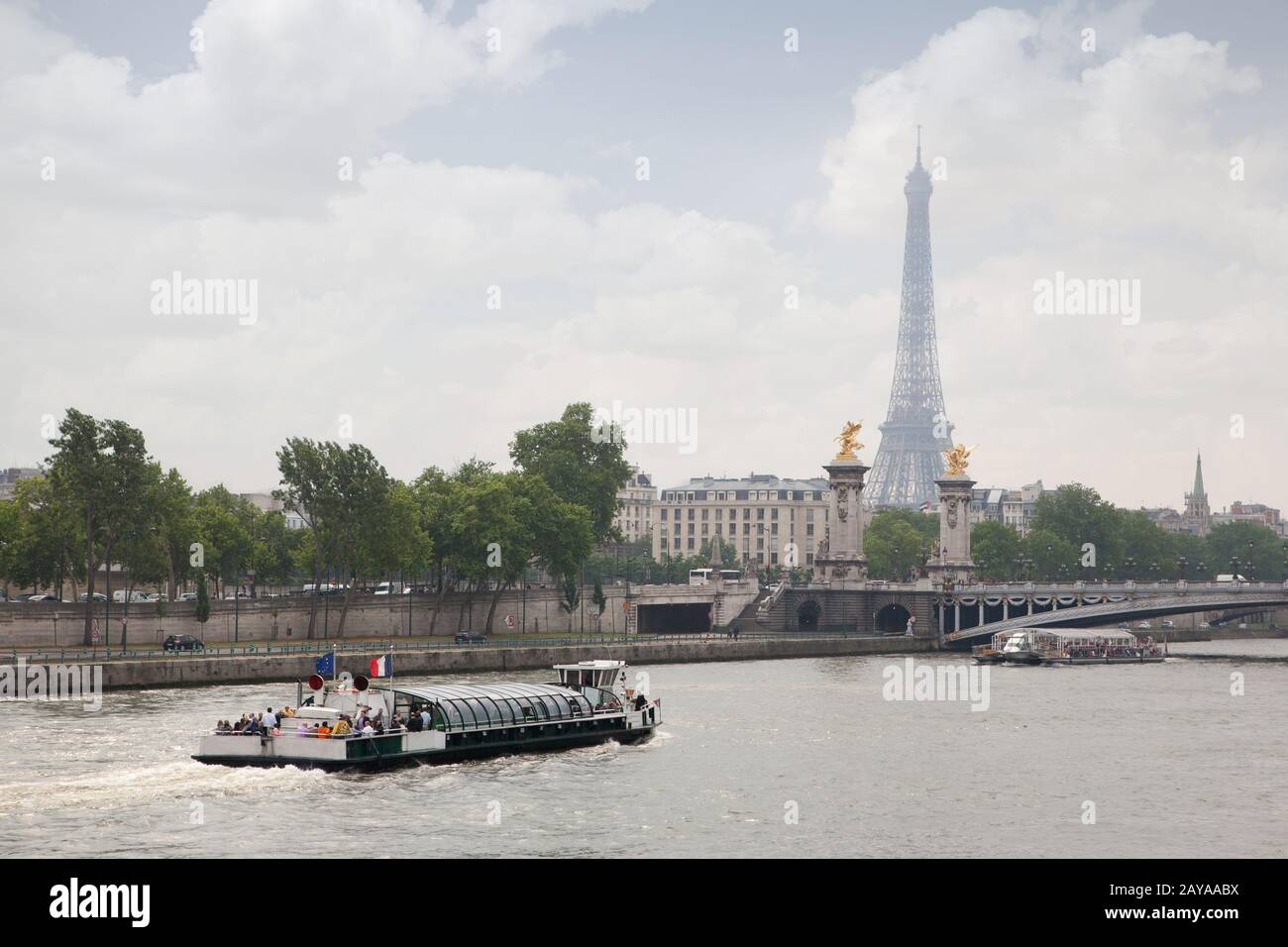 Paris view - Alexander the third bridge over river Seine Stock Photo ...