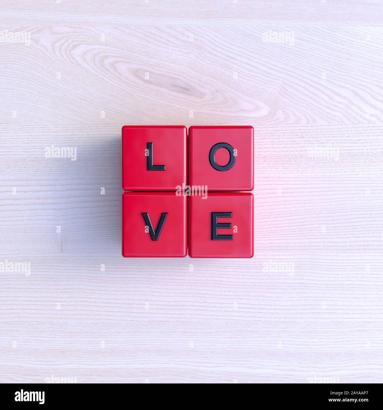 Lettered red blocks forming the word LOVE Stock Photo - Alamy