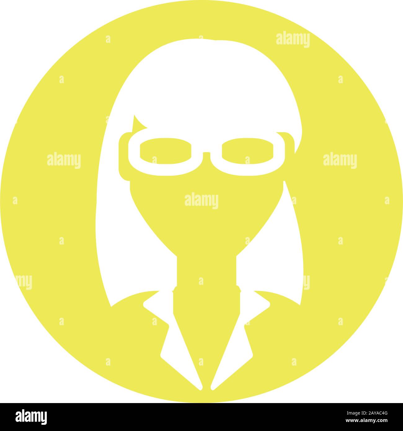 woman medical doctor over yellow circle and white background, block ...