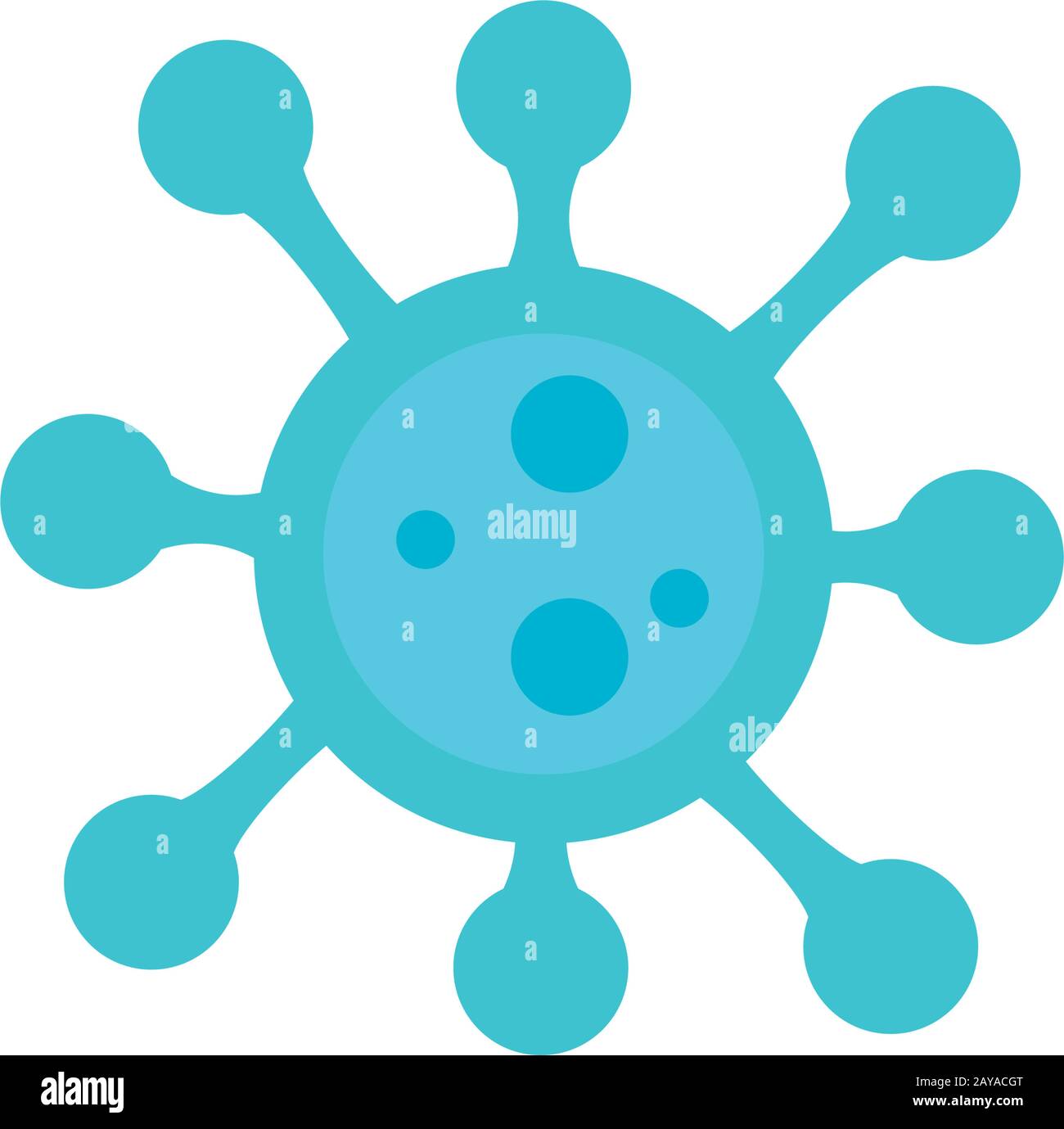 bacteria germ over white background, flat style icon, vector ...