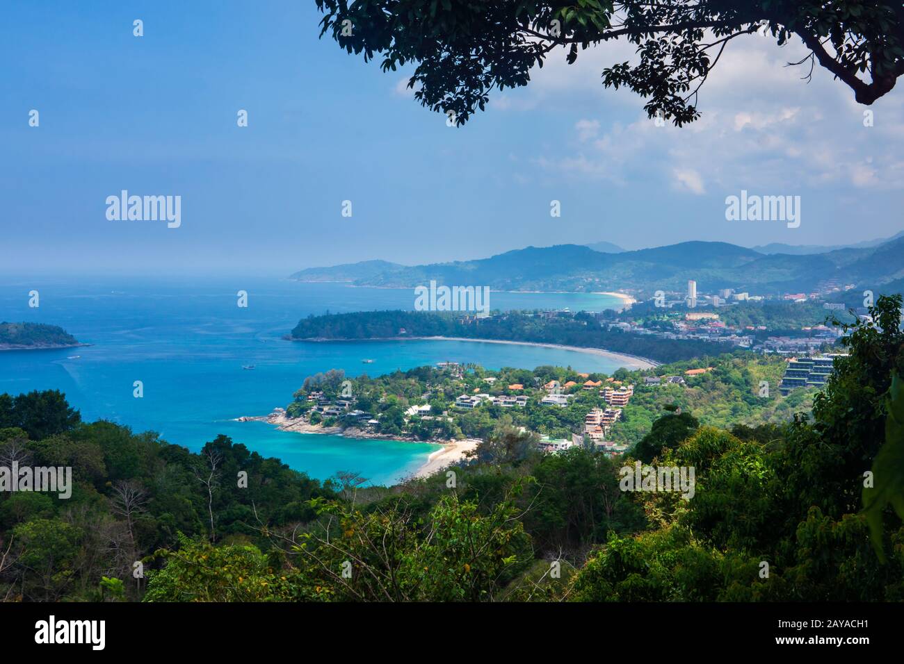 Karon View Point on Karon village, Kata and Karon beaches Stock Photo ...