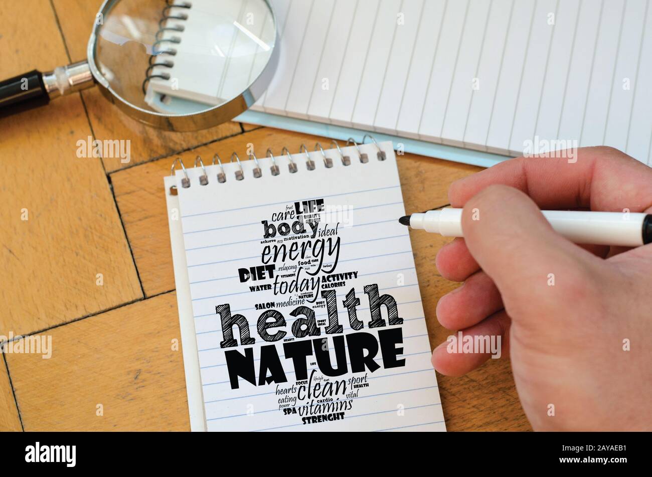 Health word cloud collage Stock Photo - Alamy