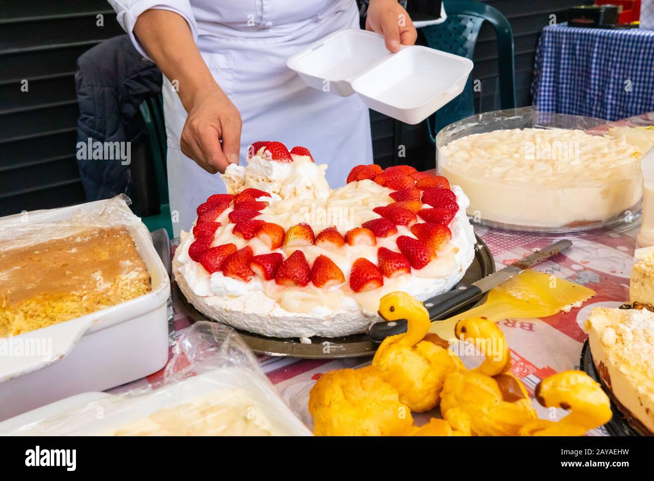 Bogota pastry stall in the Usaquen market Stock Photo - Alamy