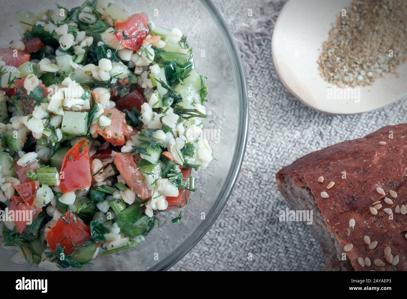 Salad Tabule - a common dish of Arabic cuisine Stock Photo - Alamy