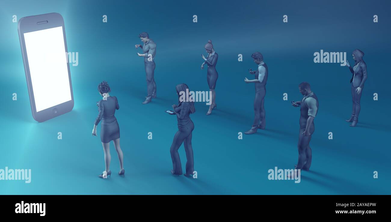 Mobile Phone Addiction Stock Photo - Alamy