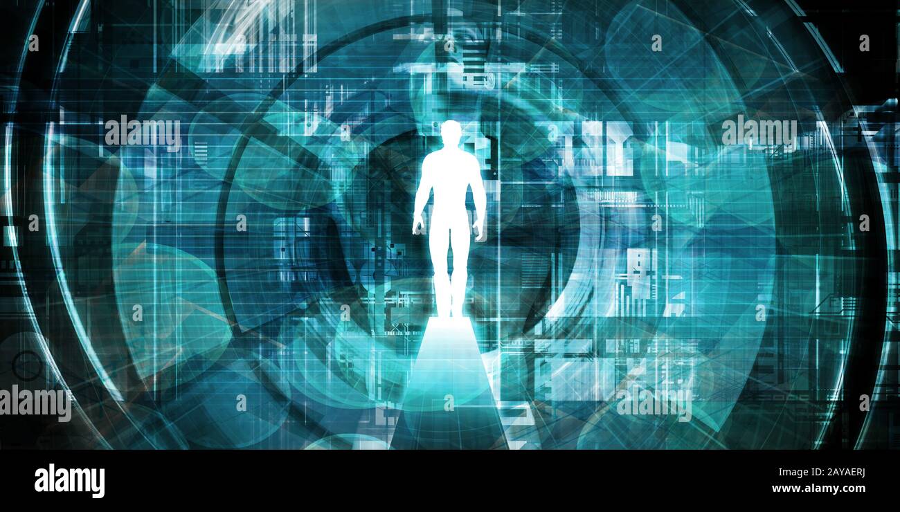 Man Surrounded By Technology Stock Photo - Alamy