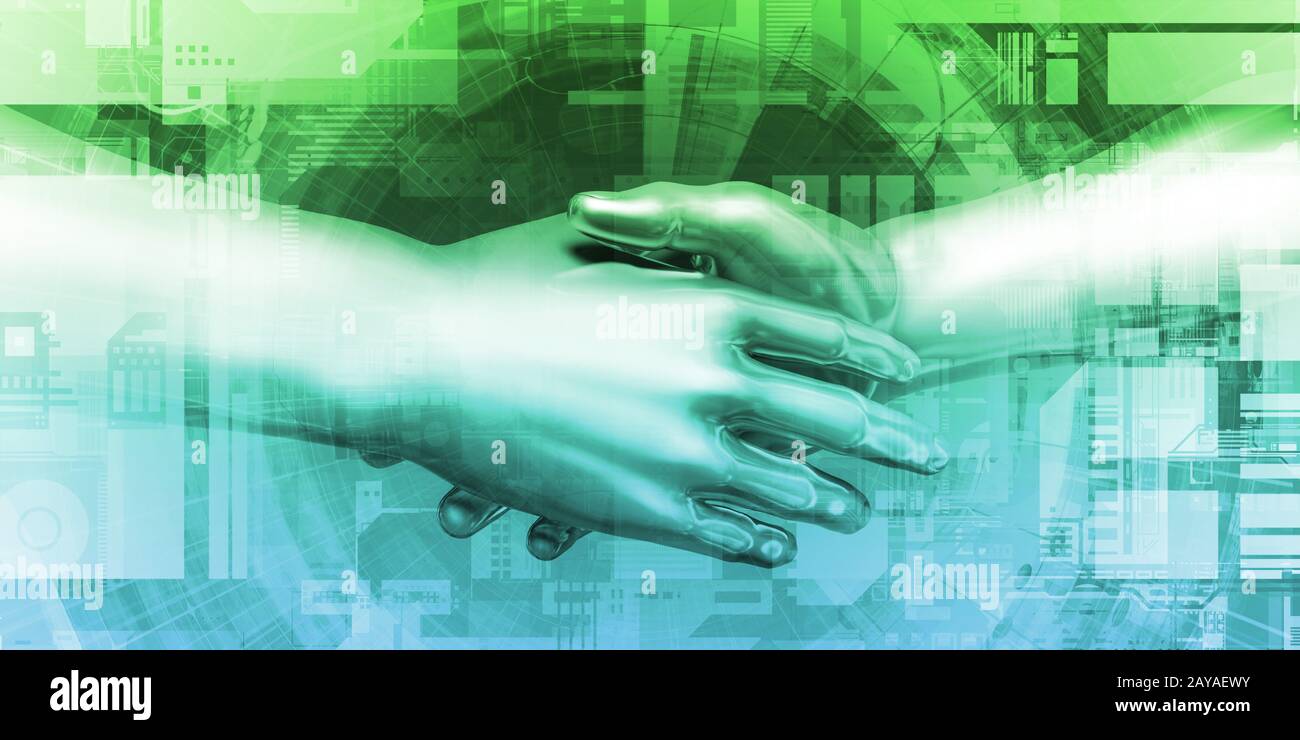 Ai digital handshake hi-res stock photography and images - Alamy