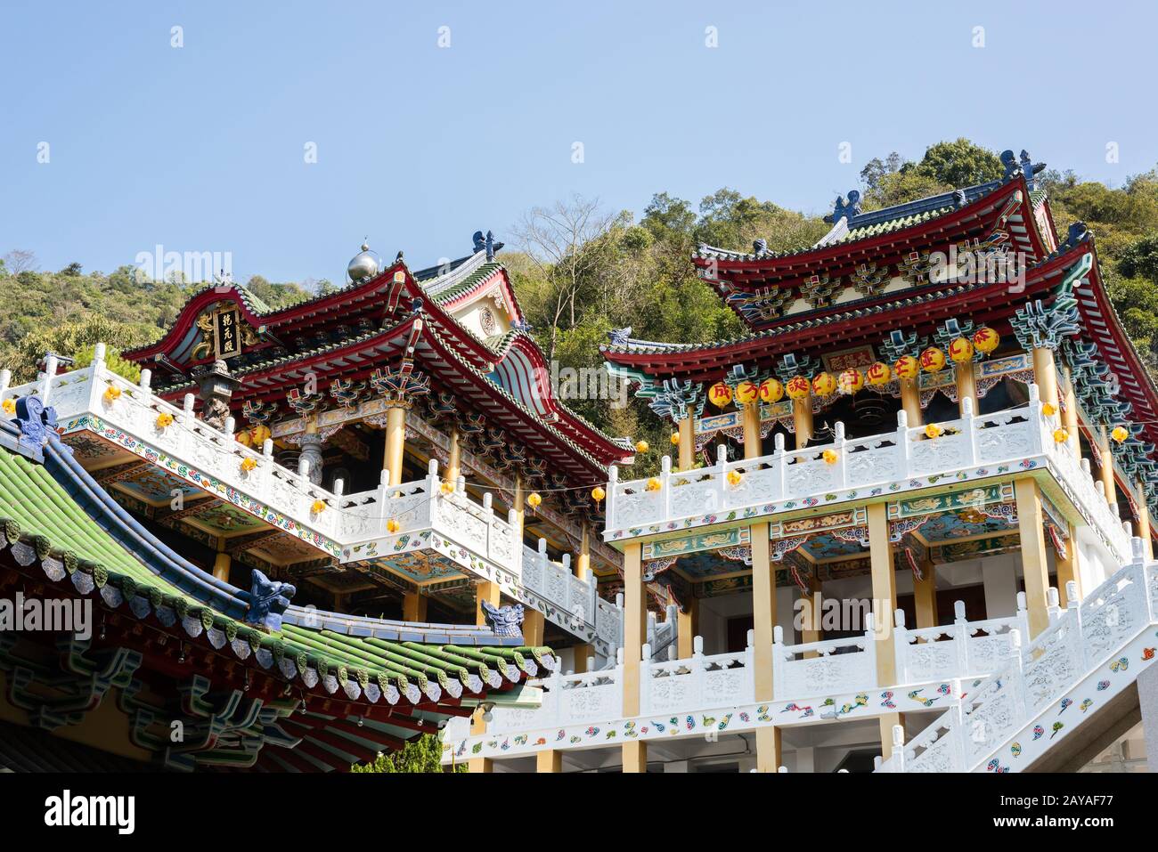colorful palace roofs in Baohu Dimu Temple Stock Photo - Alamy