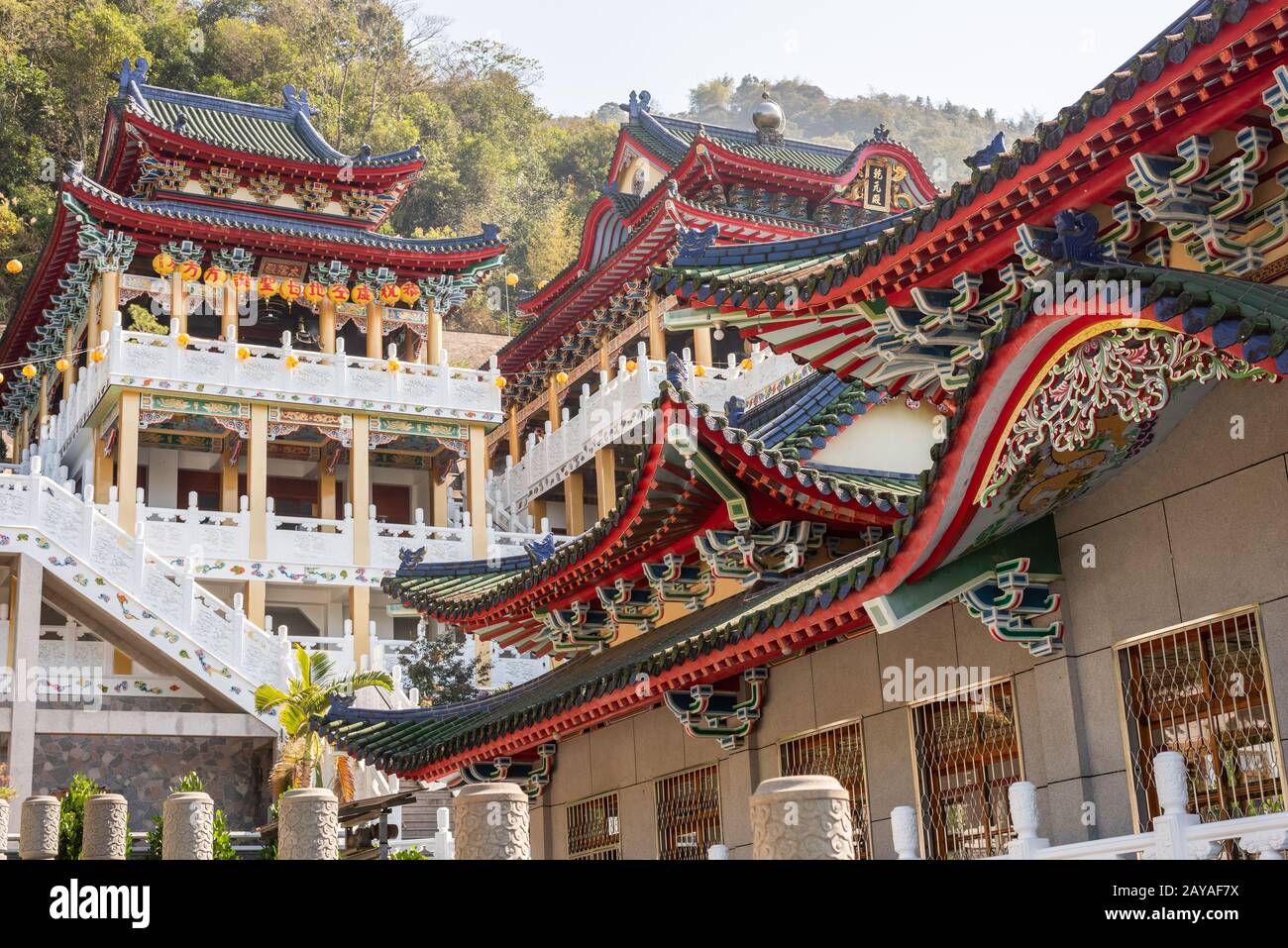 colorful palace roofs in Baohu Dimu Temple Stock Photo - Alamy