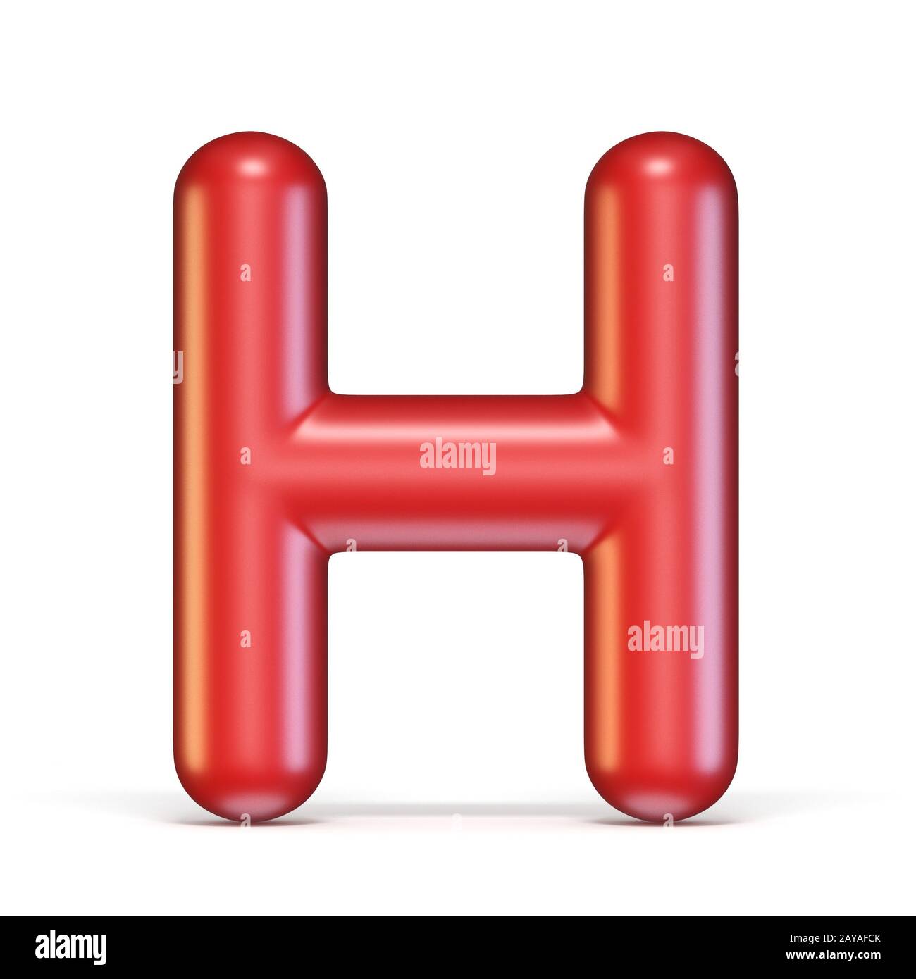 Red glossy font Letter H 3D Stock Photo - Alamy