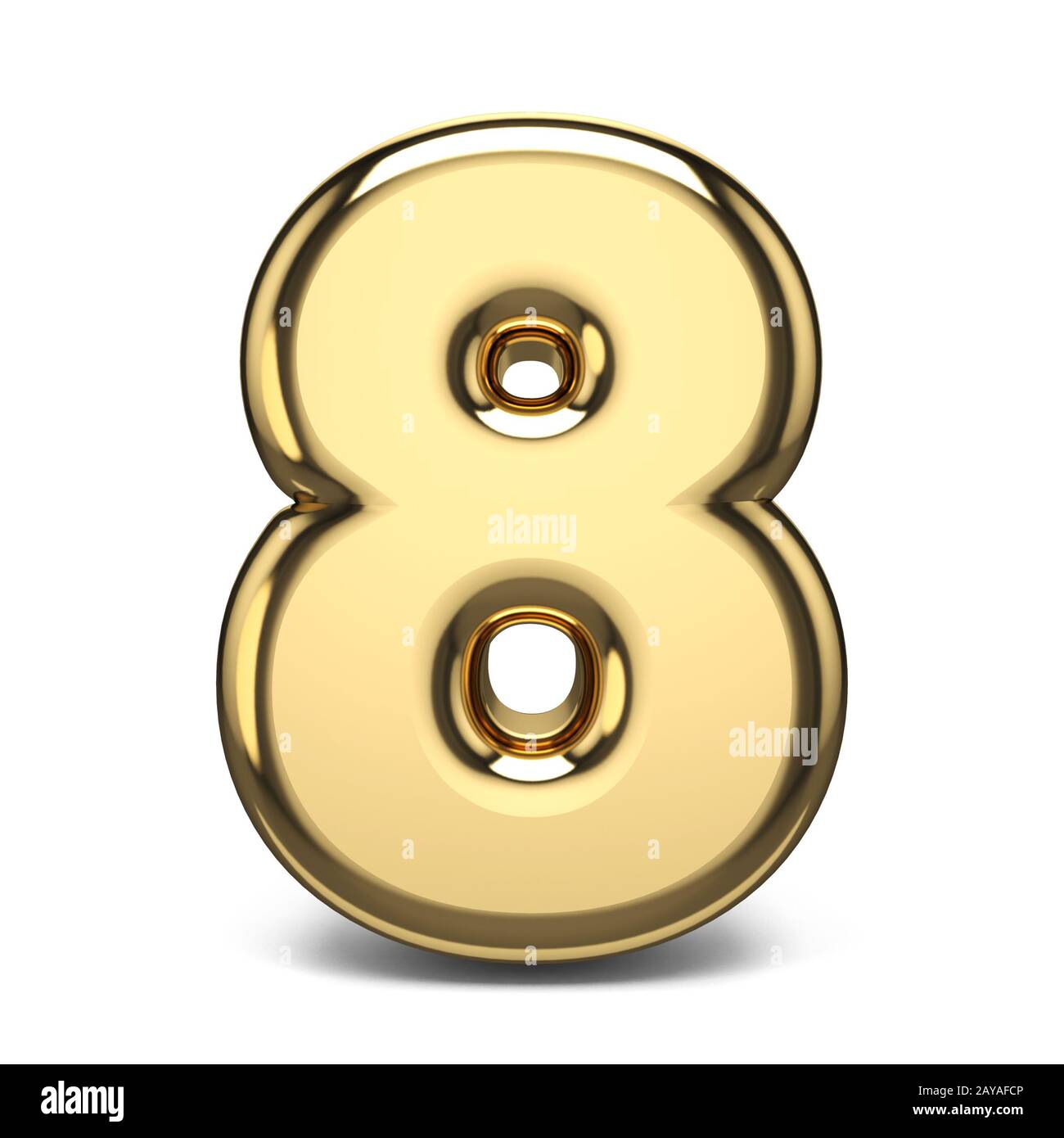 Golden number 8 EIGHT 3D Stock Photo - Alamy