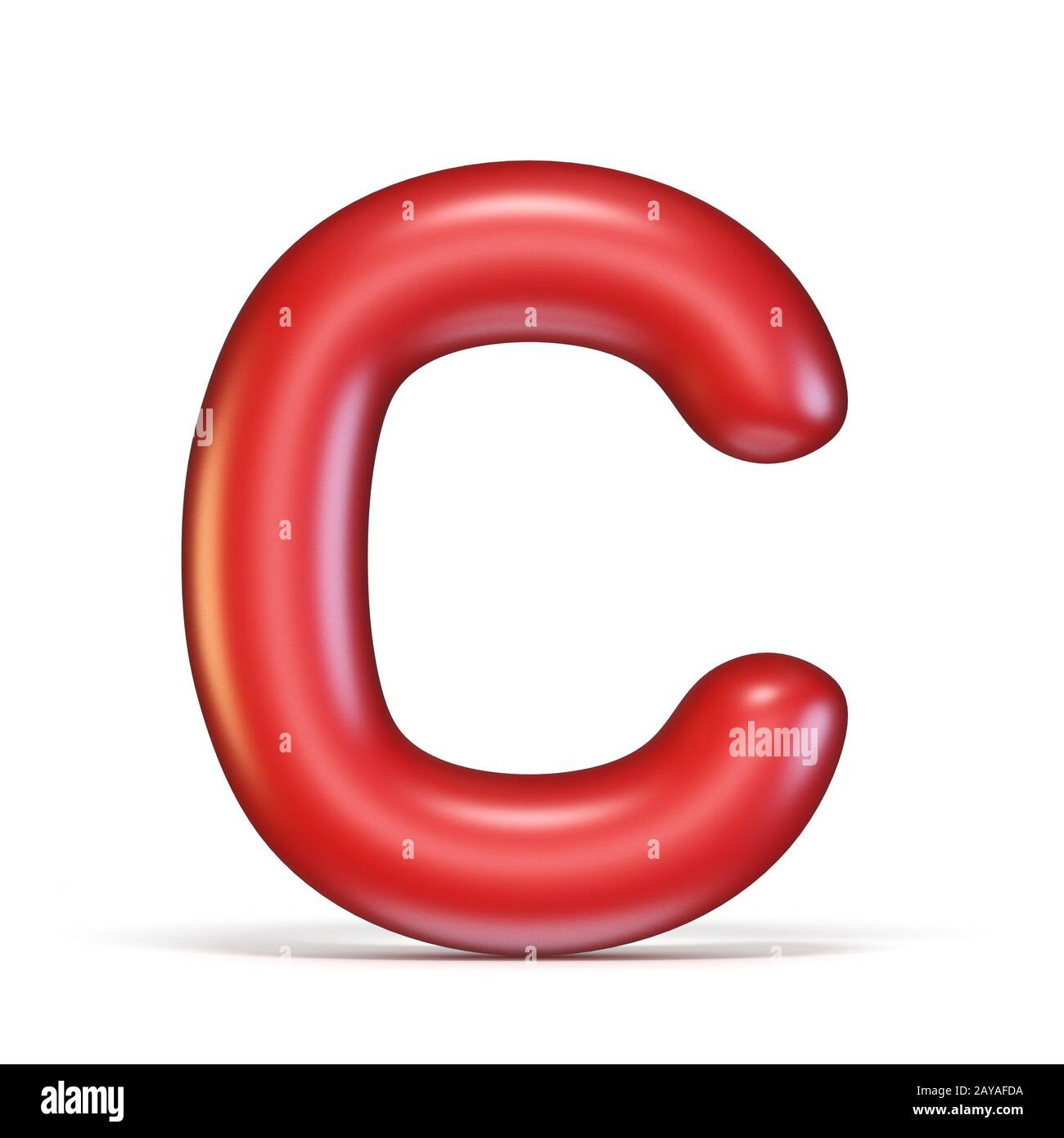 Red glossy font Letter C 3D Stock Photo - Alamy