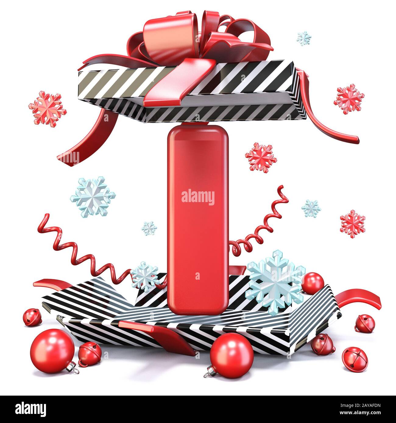 Red Letter I inside open gift box 3D Stock Photo - Alamy
