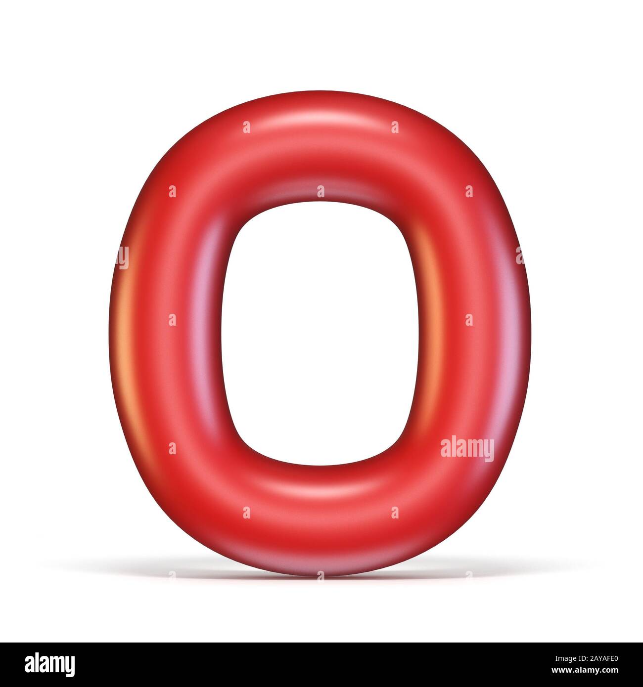 Red glossy font Letter O 3D Stock Photo - Alamy