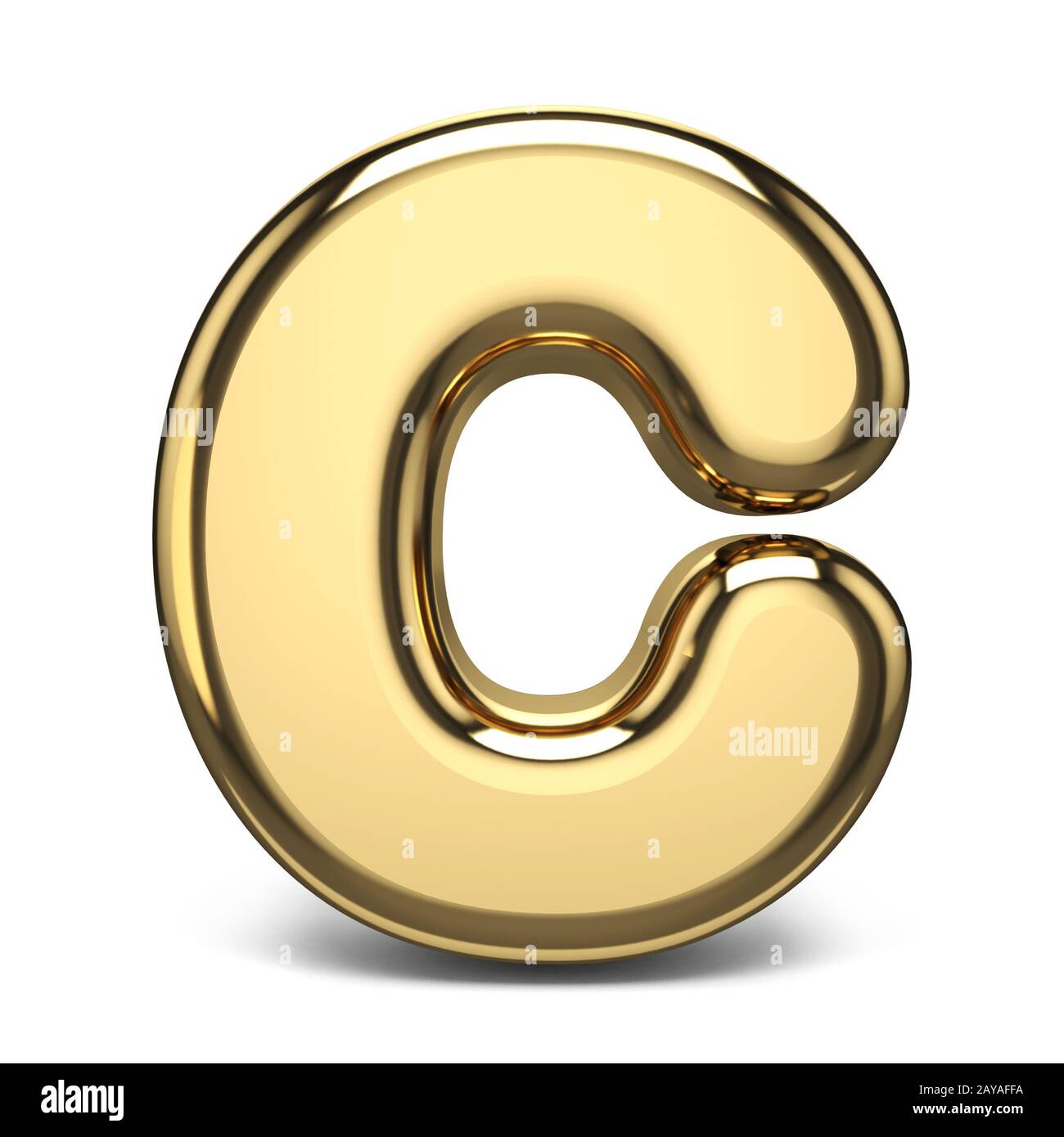 Golden font letter C 3D Stock Photo - Alamy