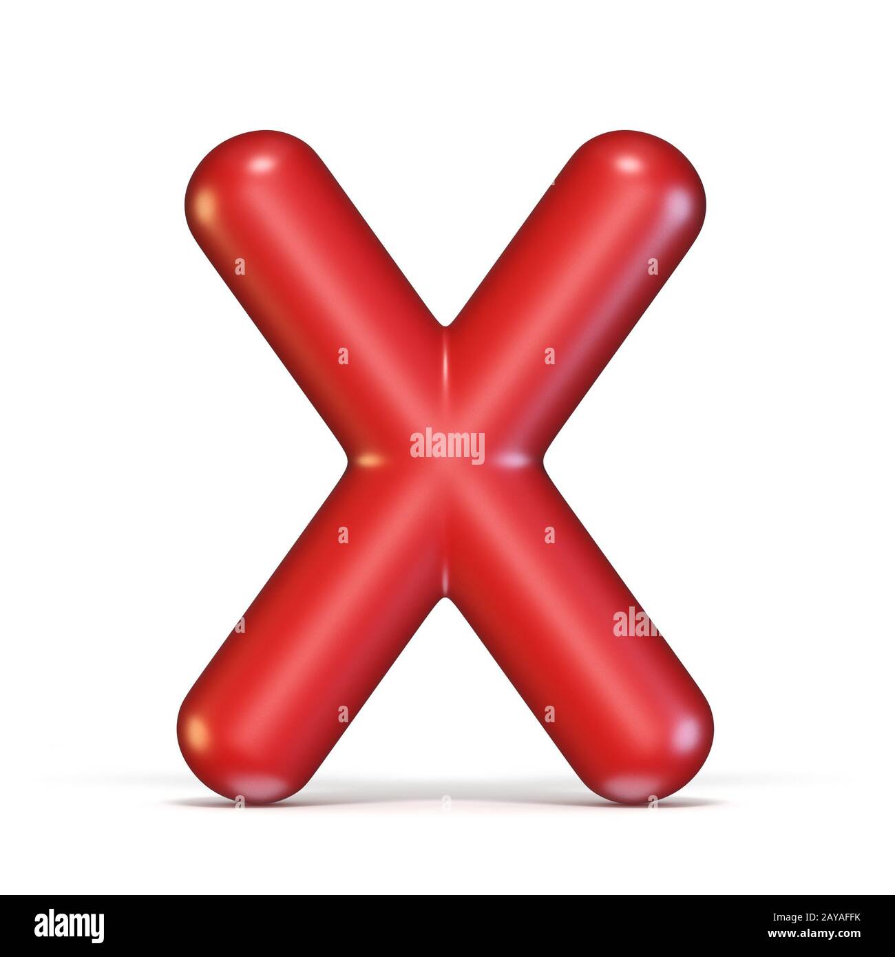 Red glossy font Letter X 3D Stock Photo - Alamy