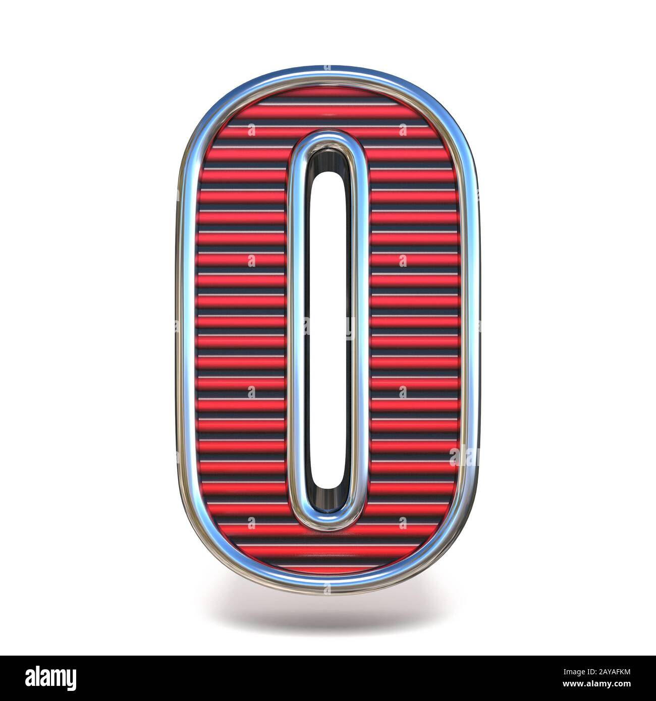 Metal red lines font Letter O 3D Stock Photo - Alamy