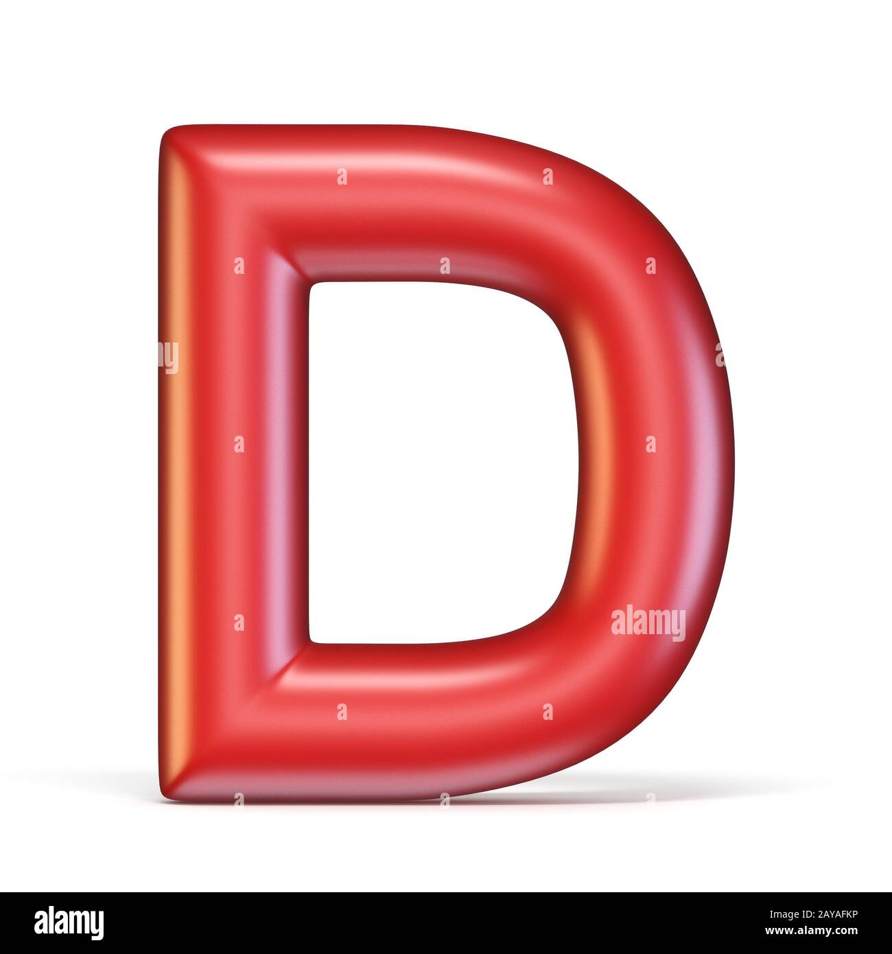 Red glossy font Letter D 3D Stock Photo - Alamy