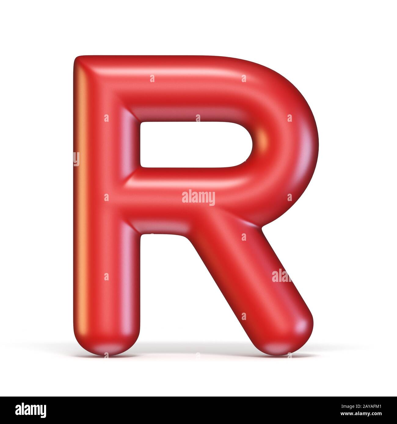 Red glossy font Letter R 3D Stock Photo - Alamy