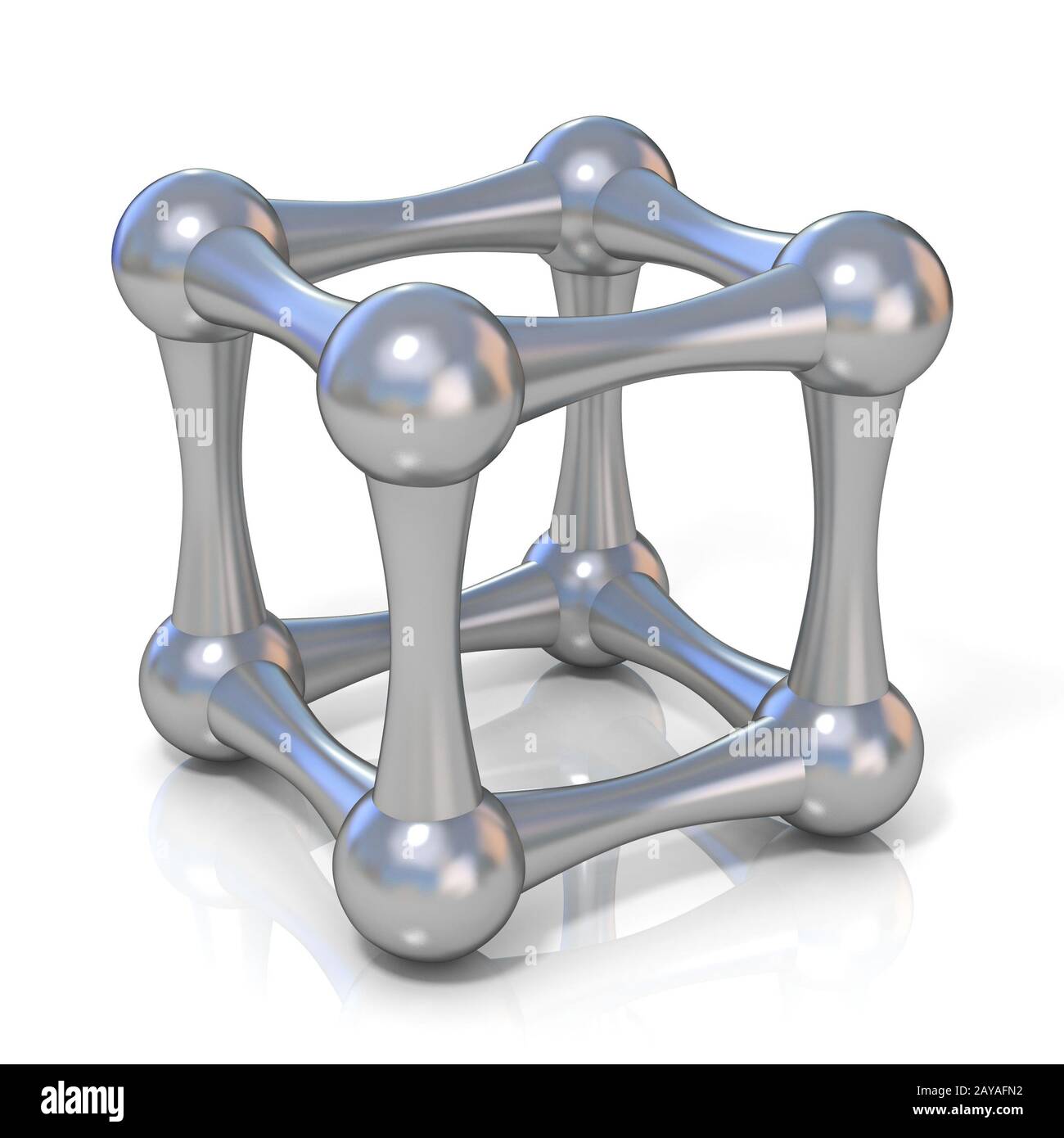 Metal lattice cube. Side view. 3D Stock Photo - Alamy