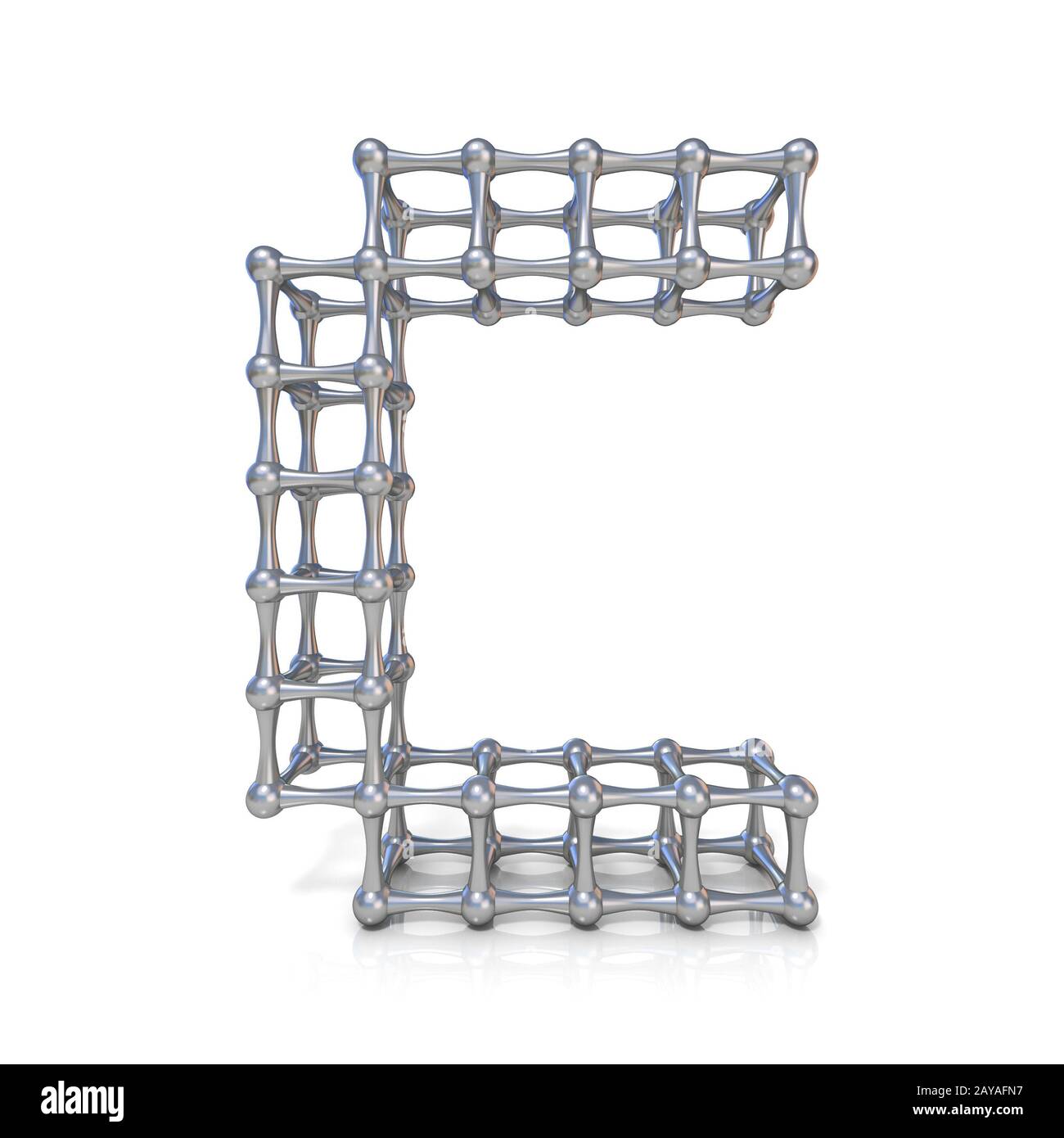 Metal lattice font letter C 3D Stock Photo - Alamy