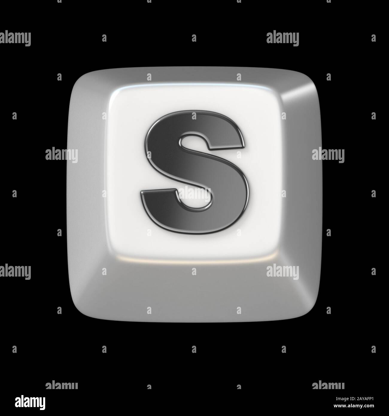 Computer keyboard key FONT. LetterS 3D Stock Photo - Alamy