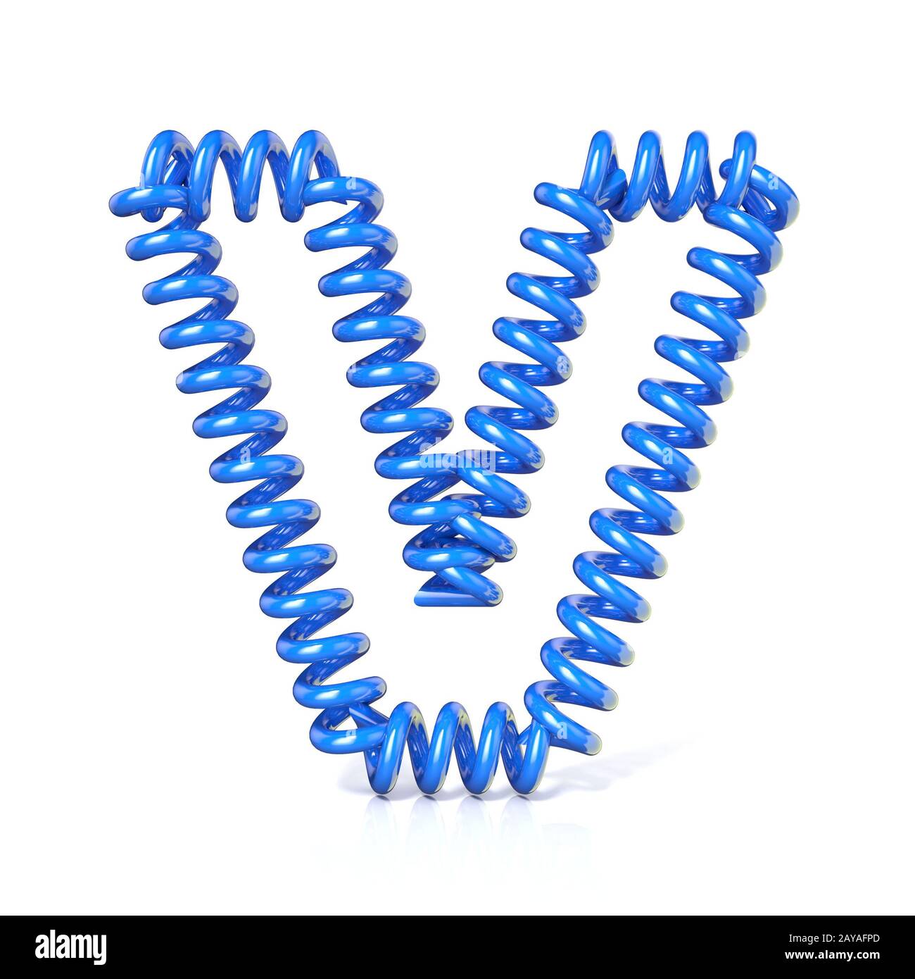 Spring, spiral cable font collection letter - V. 3D Stock Photo - Alamy