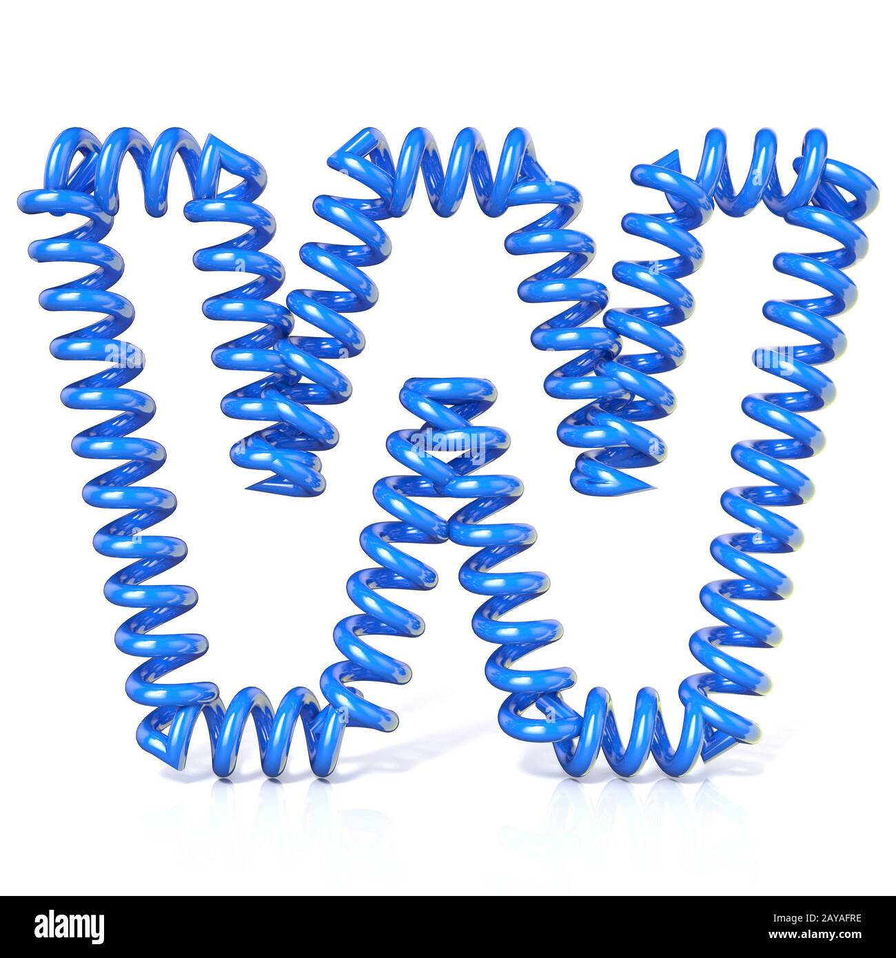 Spring, spiral cable font collection letter - W. 3D Stock Photo - Alamy